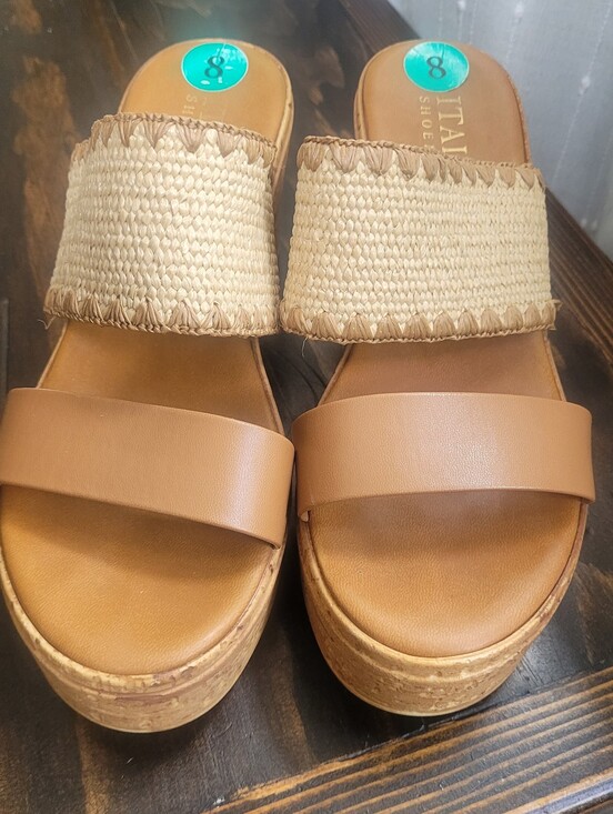 Italian Shoemakers | Shoes | Italian Shoemakers Raffia Leather Platform ...